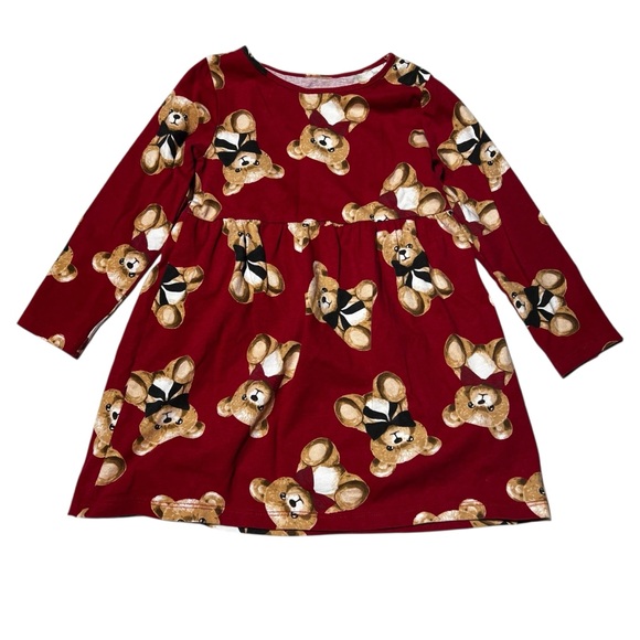 H&M | Dresses | Hm Red Dress With Bear Design | Poshmark